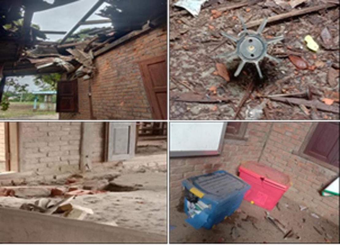 PDF/KNU allied forces drop drone bomb on primary school in Kyauktaga