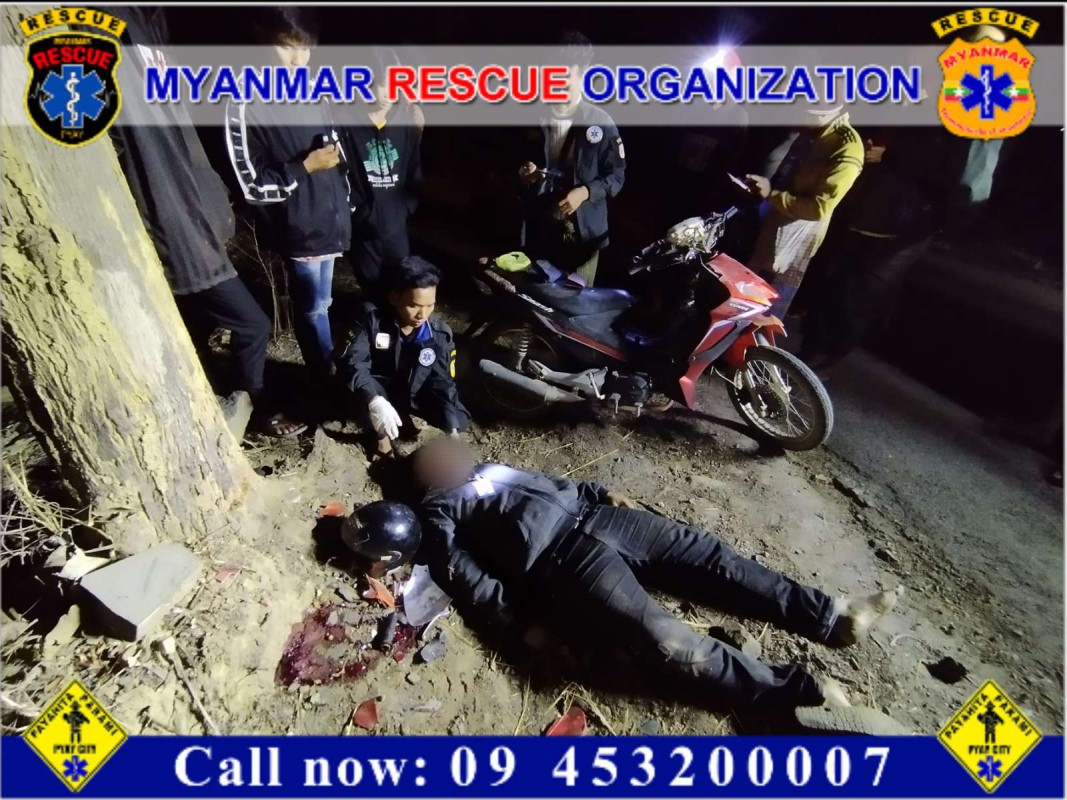 ပန်းတောင်းမြို့နယ် ပြည် ဥသျှစ်ပင်သွားလမ်းပေါ်တွင် ဆိုင်ကယ်တစ်စီးအရှိန်လ