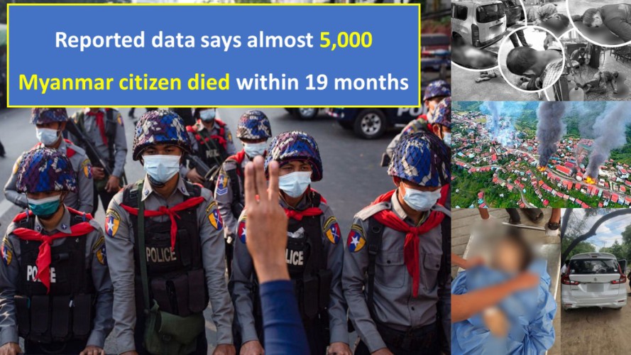 Reported data says almost 5,000 Myanmar citizen died within 19 months